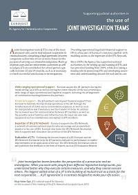 Supporting judicial authorities in the use of joint investigation teams ...