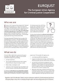 Eurojust - The EU Agency for Criminal Justice Cooperation (factsheet ...