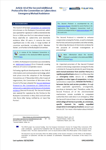 Article 10 of the Second Additional Protocol to the Convention on ...